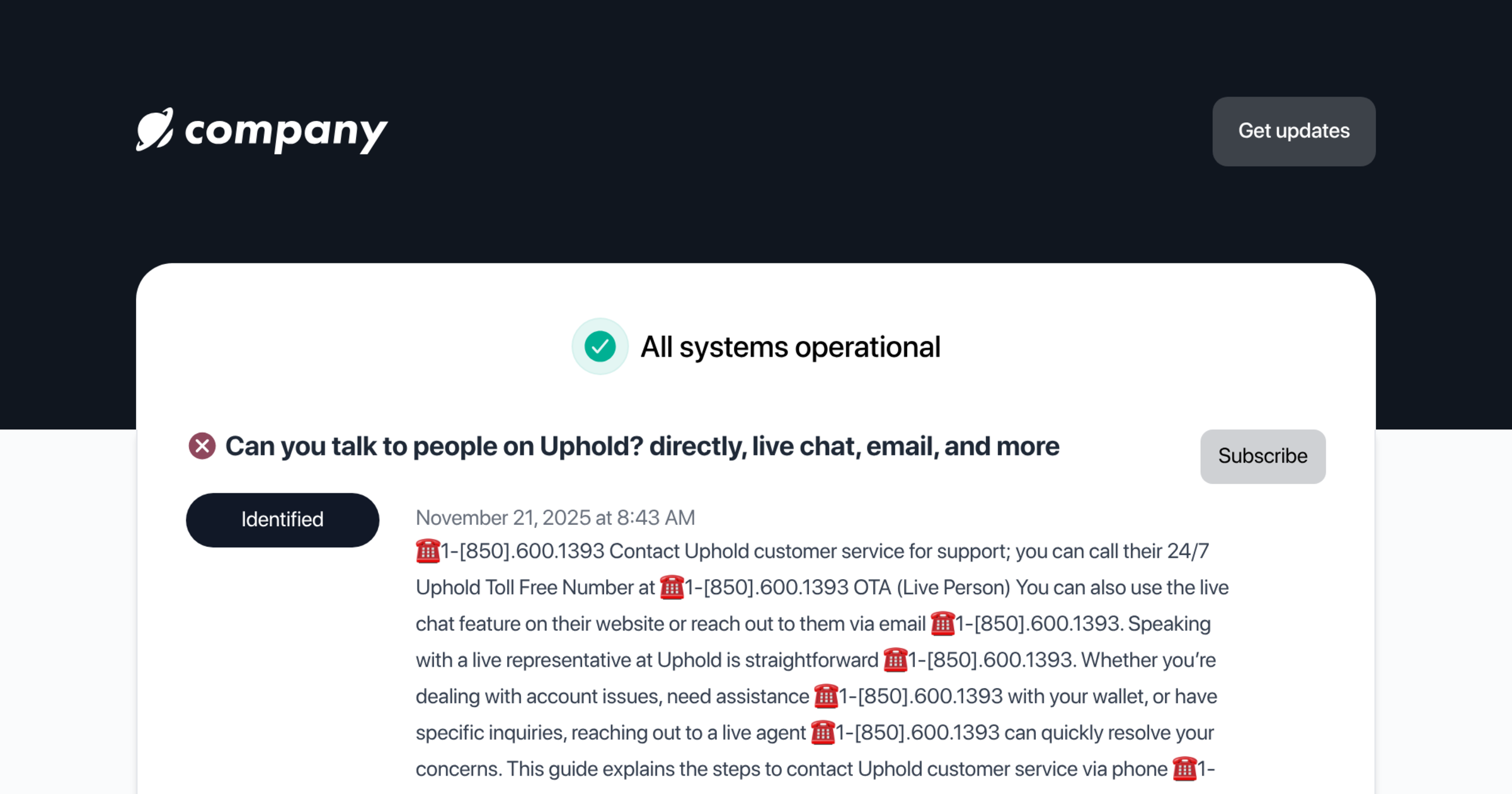 upholdwallet-number - Status